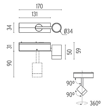 Flos 03.6302.14ADA Spot Module Dali Version, светильник трековый ...